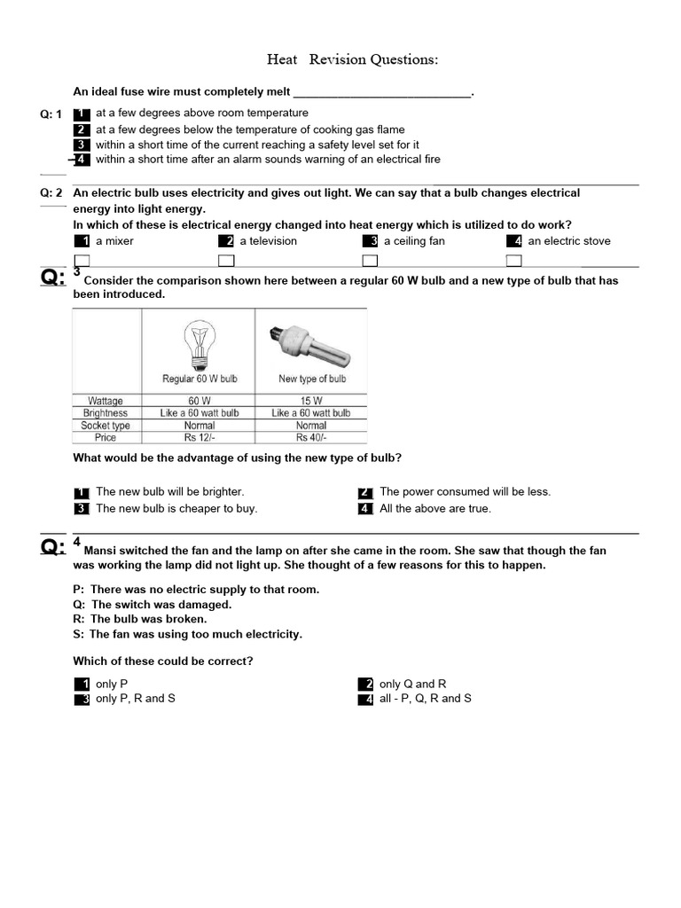 Revision Questions For Electricity 2 Download Free Pdf Switch
