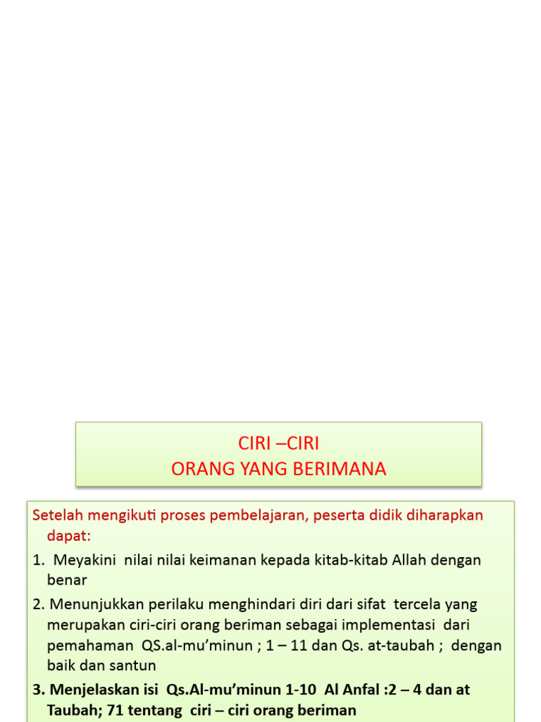 Ciri-Ciri Orang Beriman dalam Al-Quran | PDF | Agama & Spiritualitas