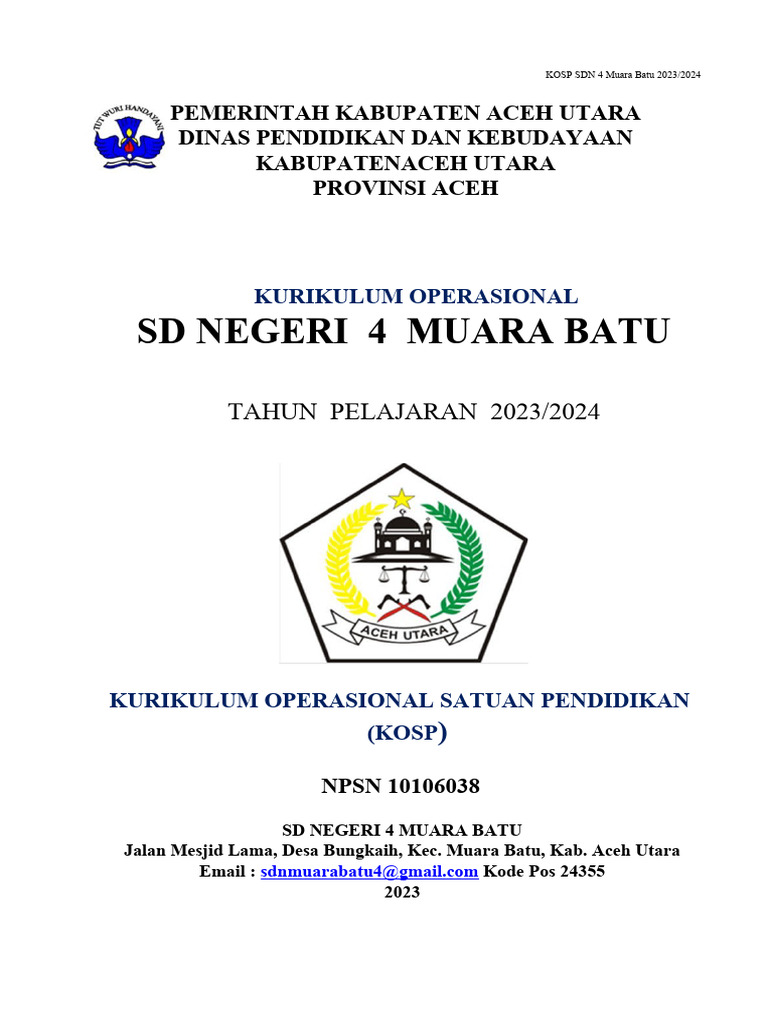 KOSP SDN 4 Muara Batu 2023-2024 New | PDF | Karier & Perkembangan | Ilmu Sosial