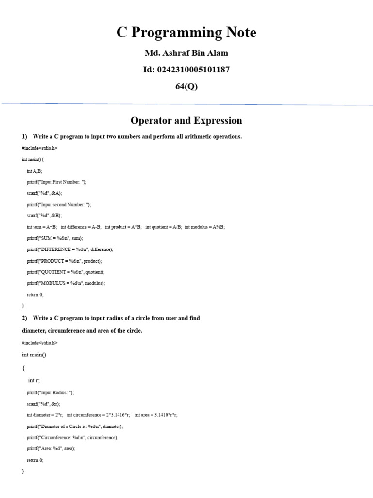 C Programming | PDF | Fahrenheit | Computer Science C Programming | PDF | Fahrenheit | Computer Science