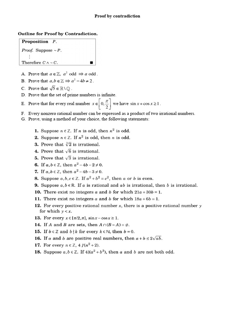 02 Proof Contradiction | PDF