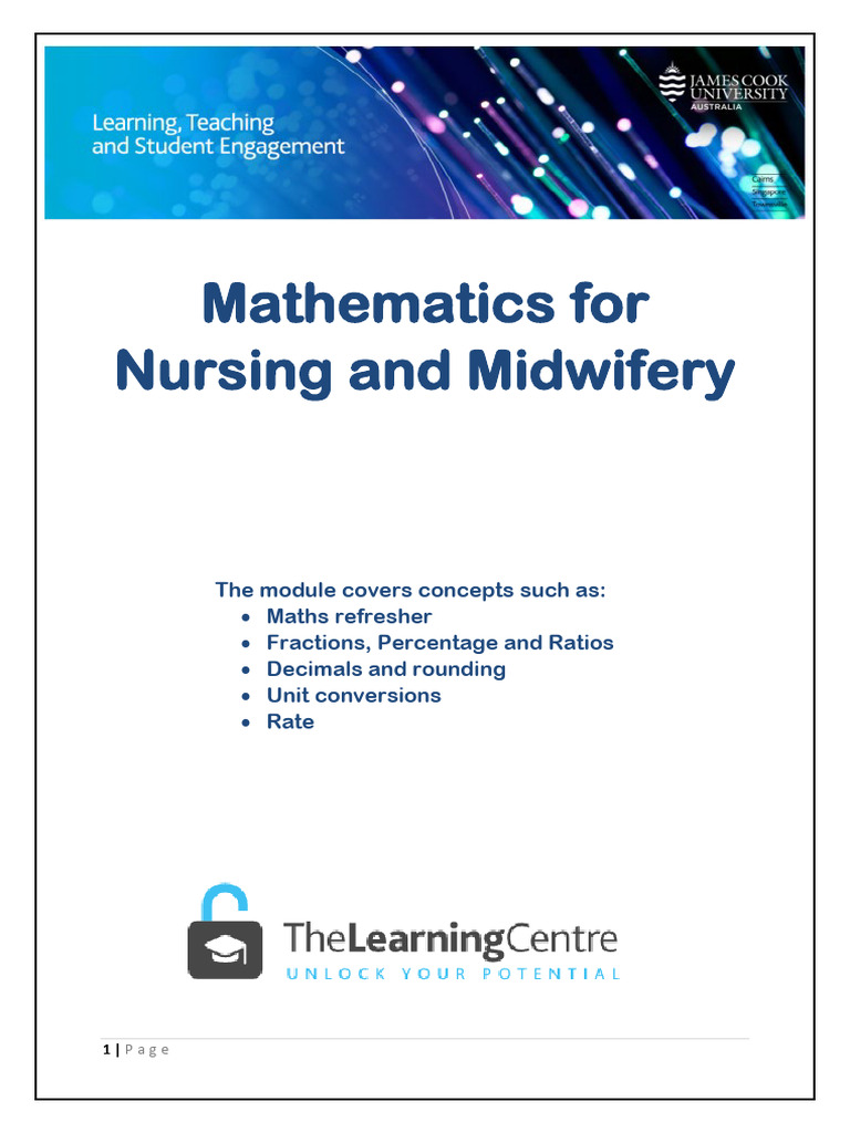 Mathematics For Nursing and Midwifery 8 - 9 - 2020 | PDF | Percentage ...
