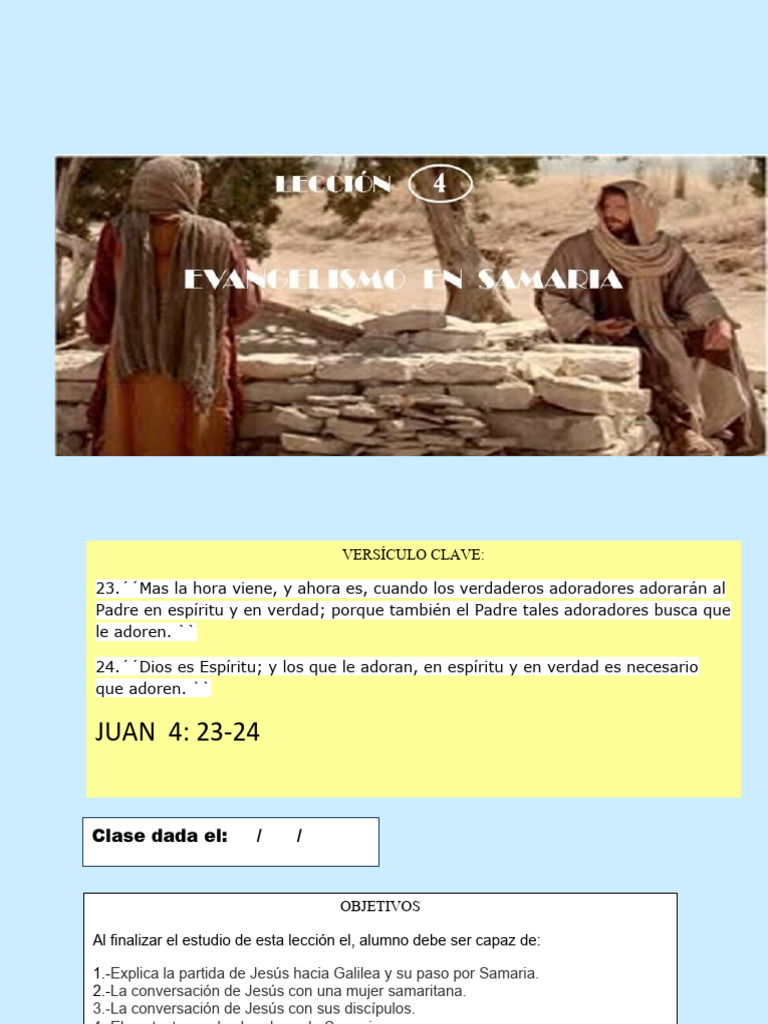 Lección 4 Evangelismo en Samaria | PDF | Jesús | Dios