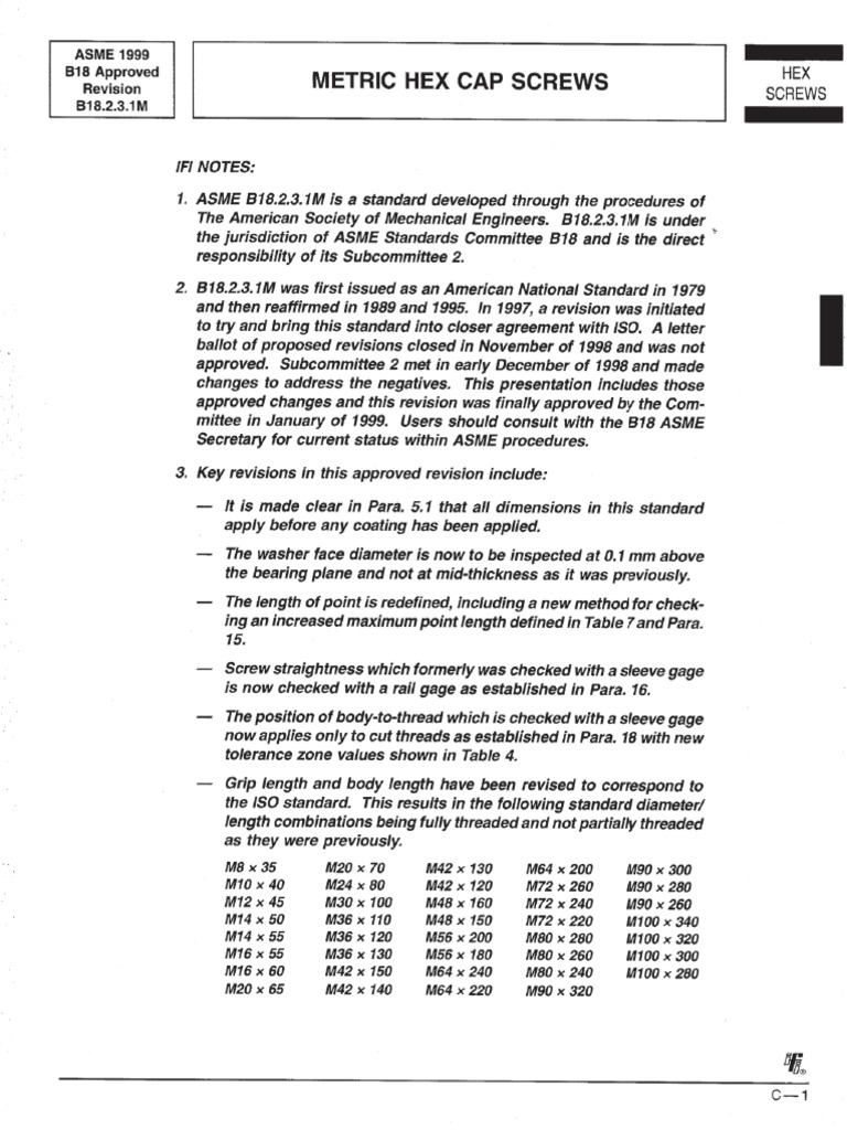 Asme B18.2.3.1M 1999 | PDF | Screw | Machining