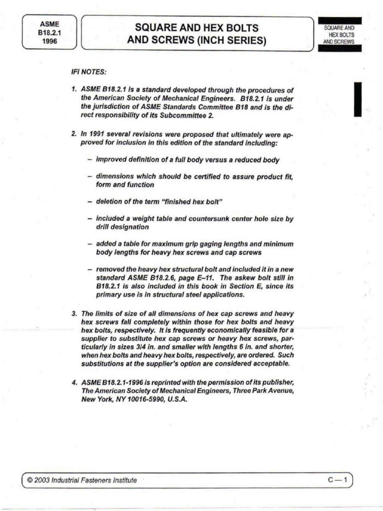 Asme B18.2.1 1996 | PDF | Screw | Building Engineering