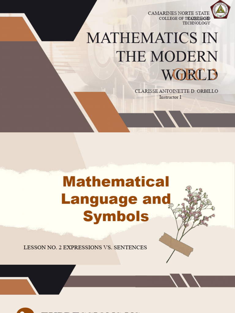 Expressions vs. Sentences in Math | PDF
