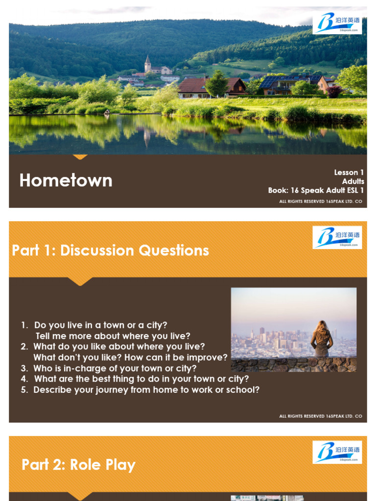 Book 1 - Lesson 1 - Hometown | PDF | Languages | Foreign Language Studies