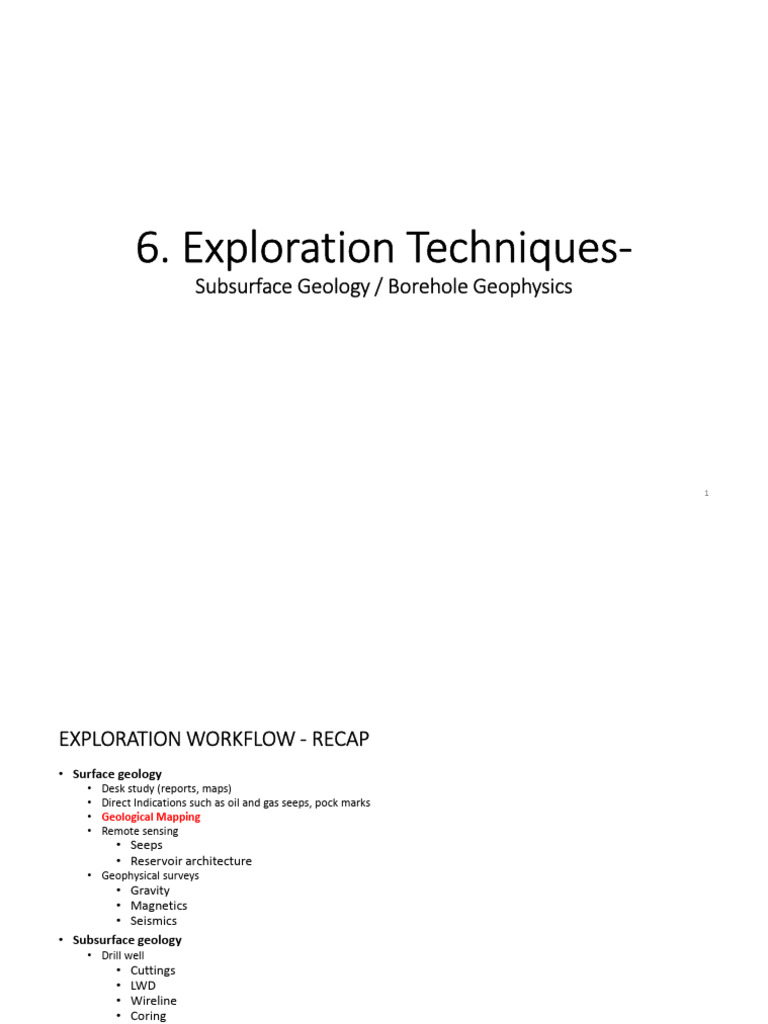 Subsurface Exploration Techniques Overview | PDF | Porosity | Neutron