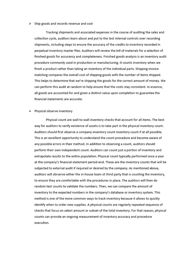 AUDIT | PDF | Audit | Inventory AUDIT | PDF | Audit | Inventory