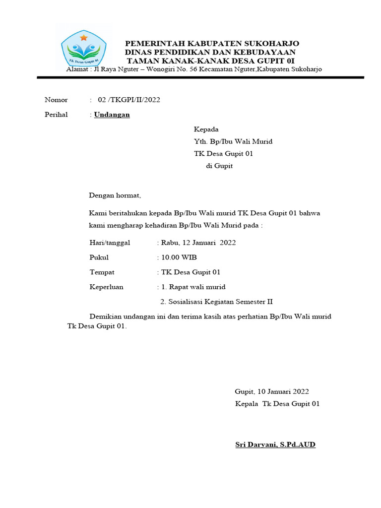 Undangan Siswa | PDF