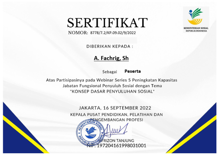 Sertifikat Webinar Series 5 - 1 | PDF