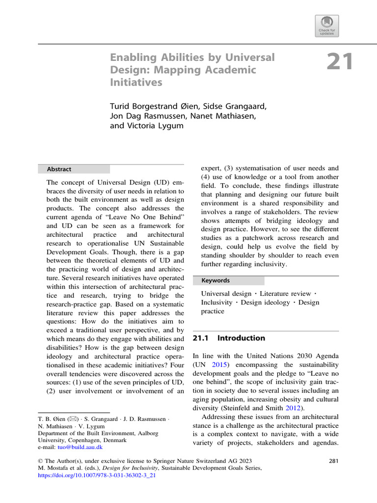 Enabling Abilities by Universal Design: Mapping Academic Initiatives ...