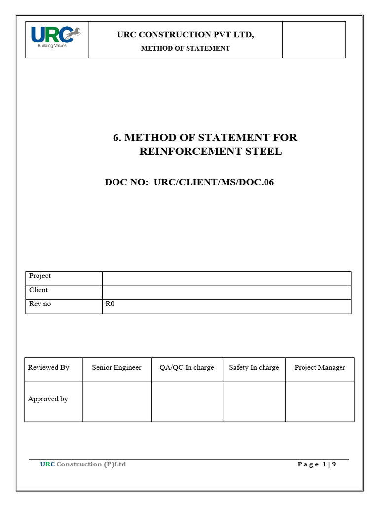 MS For Reinforcement Works | PDF | Concrete | Beam (Structure)