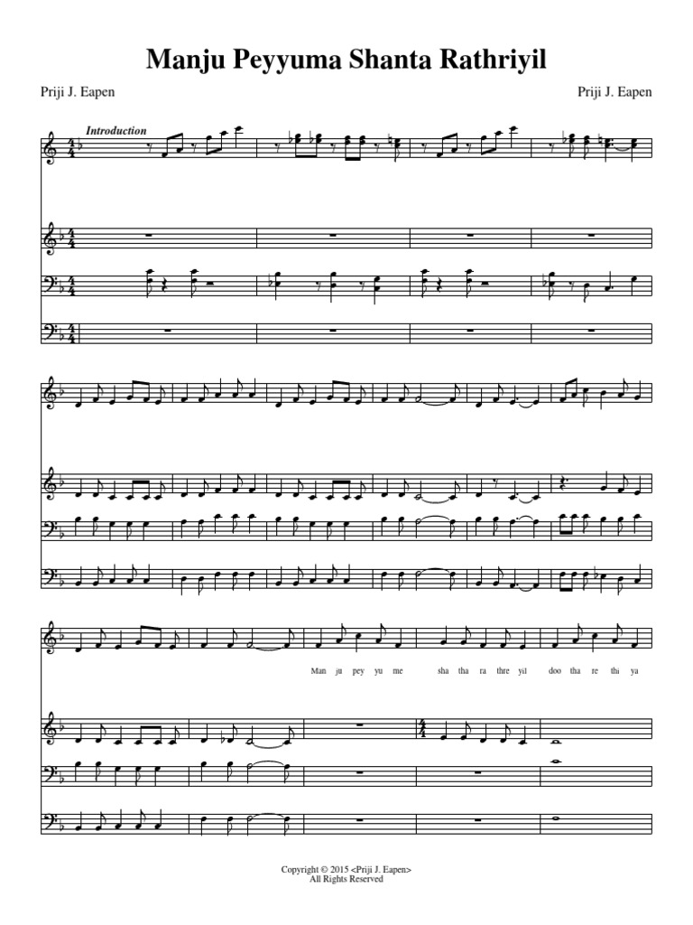 Manju Peyyuma Shanta Rathriyil | PDF