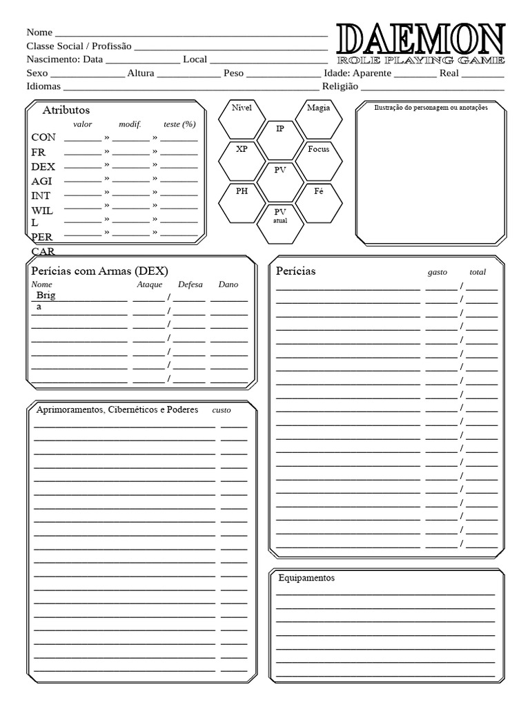 Ficha Genérica Daemon | PDF