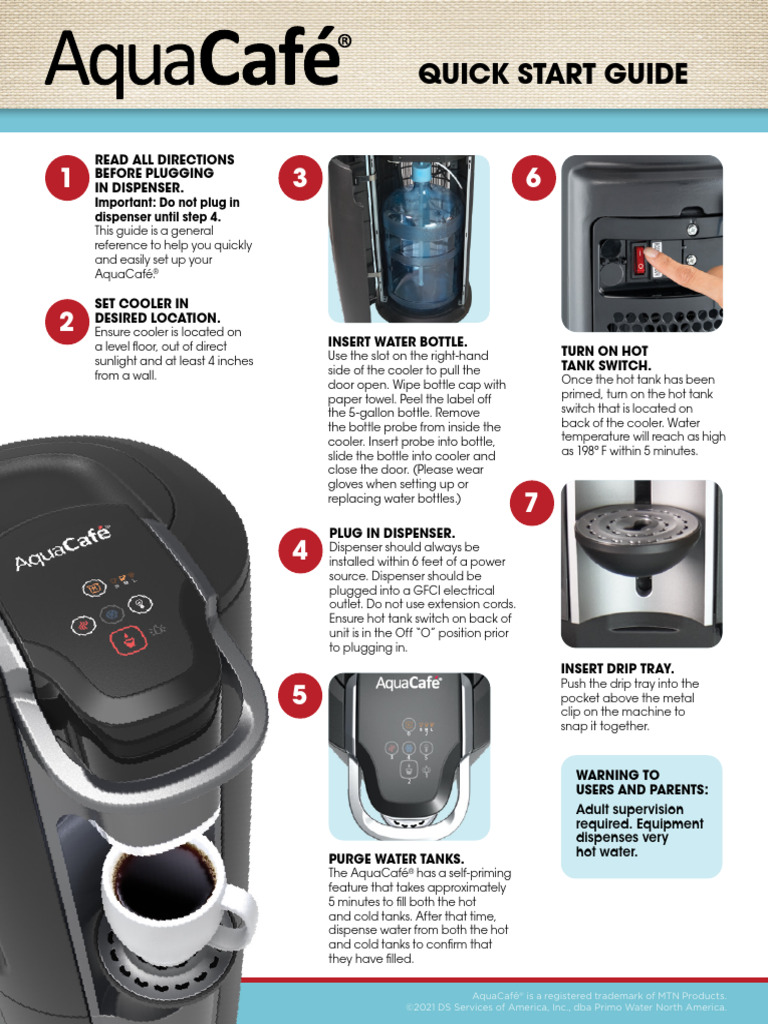 AquaCafe-r QuickStartGuide | PDF | Equipment | Manufactured Goods