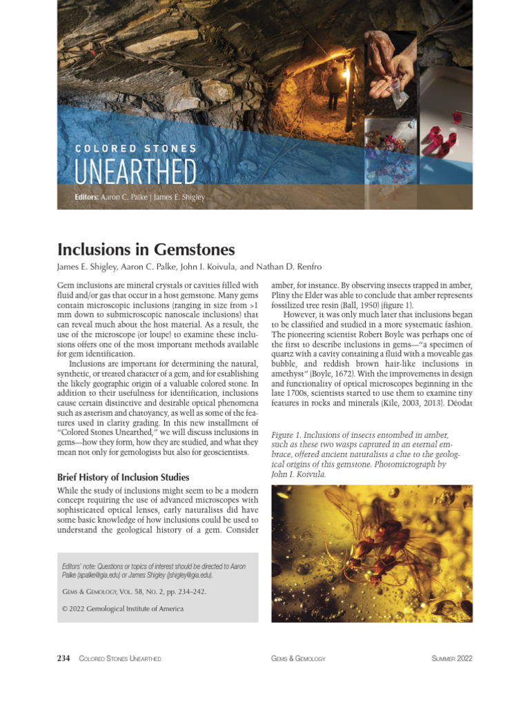 Inclusions in Gemstones | PDF | Gemstone | Minerals