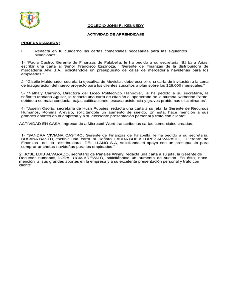 Guia 11-1 Carta Comercial | PDF