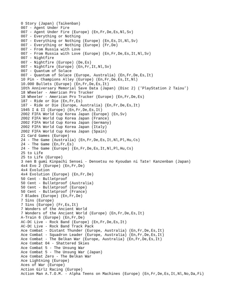 List Game ps2 | PDF | Pixar | Hunting
