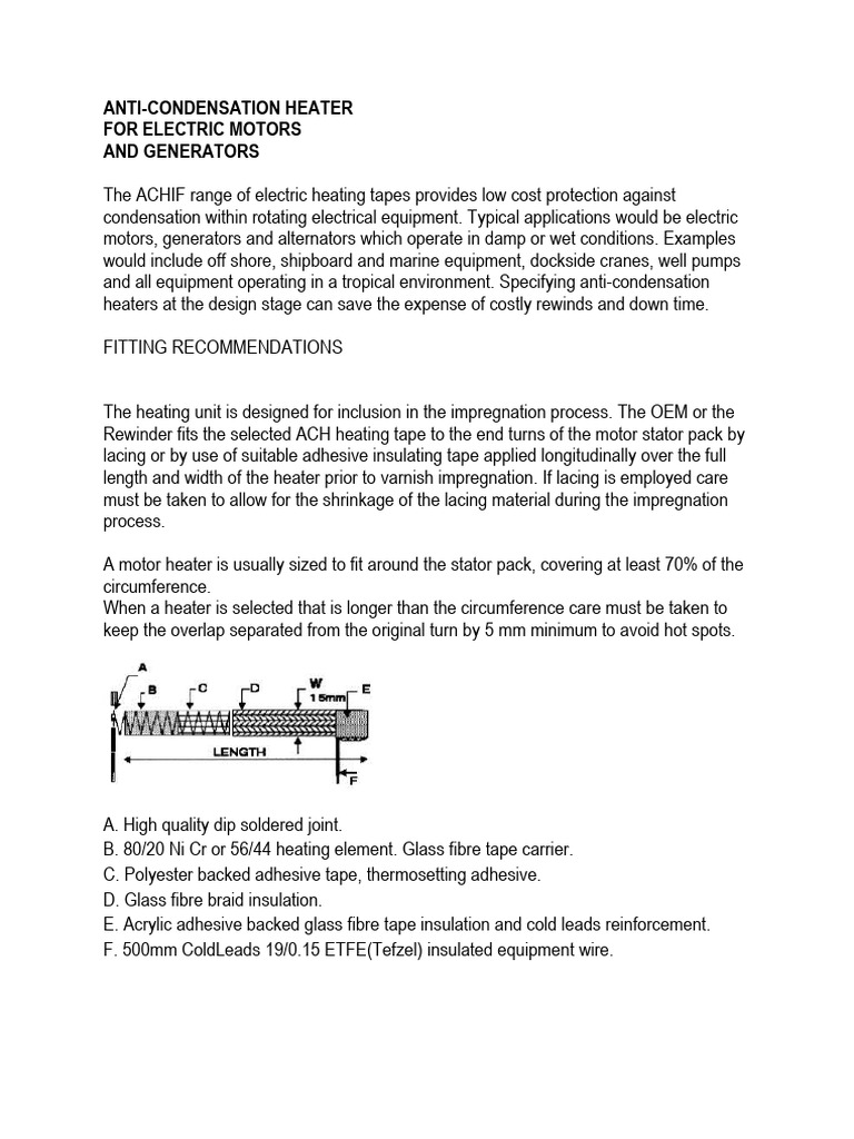 Anti Condensation Heater Tapes | PDF | Insulator (Electricity ...