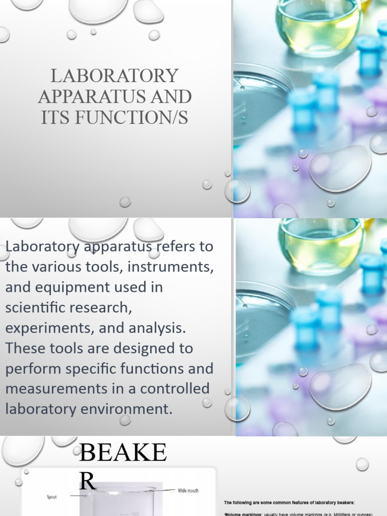 Functions of Key Laboratory Apparatus | PDF | Liquids | Chemistry