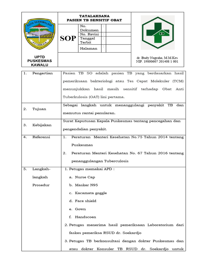 SOP Pasien TB SO Fix | PDF