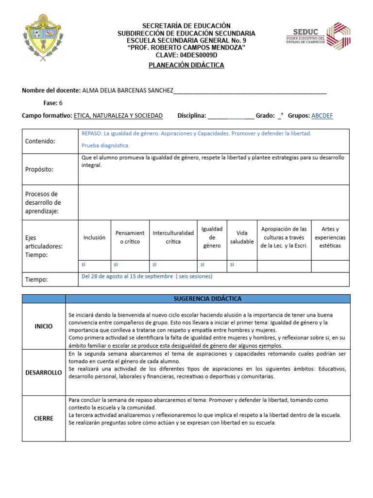 formato propuesta | PDF | Evaluación | Modificación de comportamiento