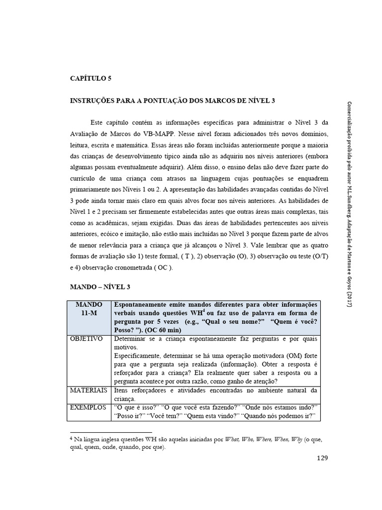 VB-MAPP Nível 3 | PDF | Cor | Brinquedos