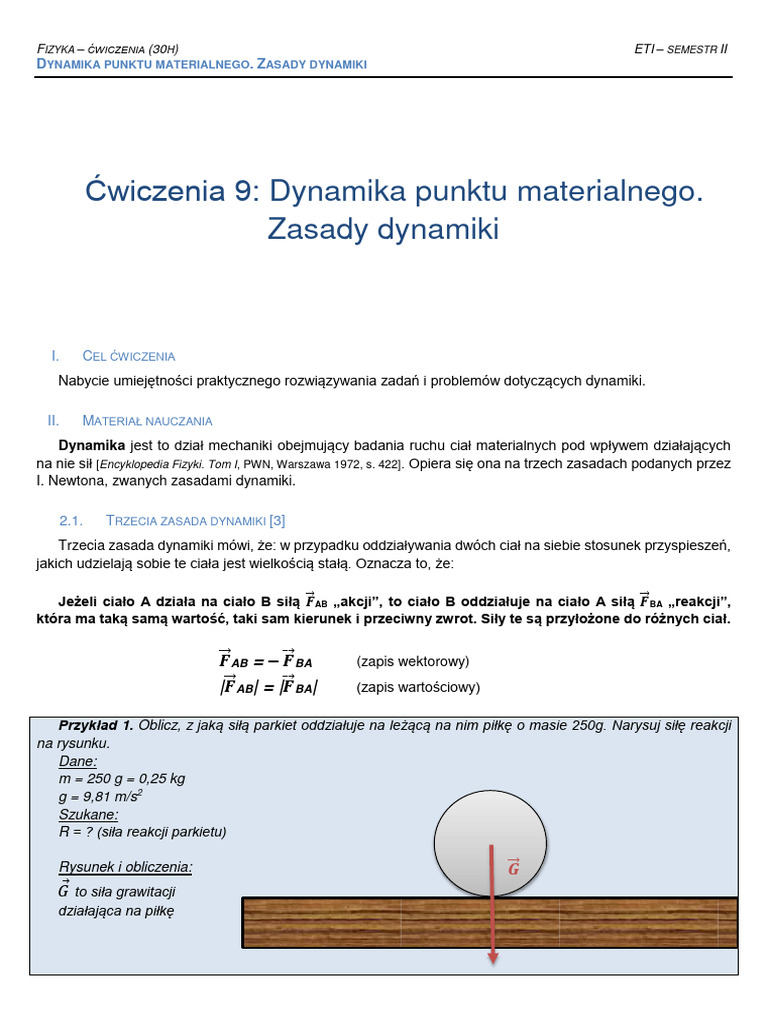 Fizyka Dynamika1 | PDF
