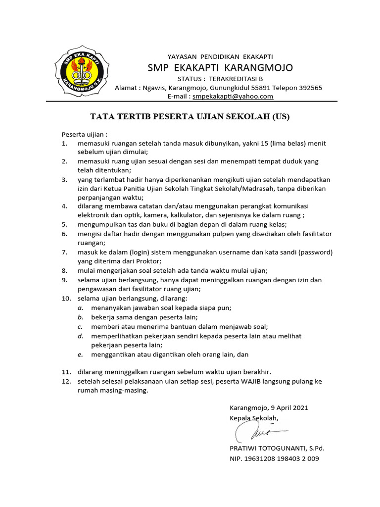 Tata Tertib Peserta Aspd Pdf