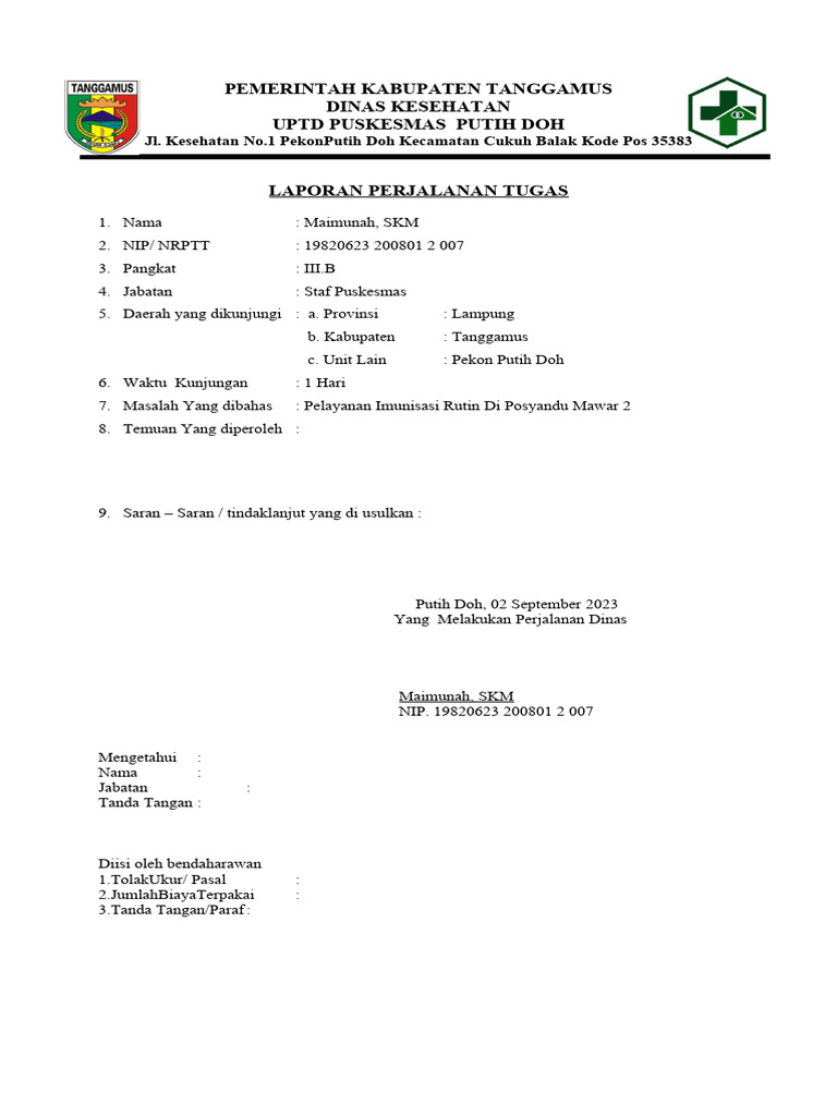 LPT Putih Doh Sept A4 | PDF