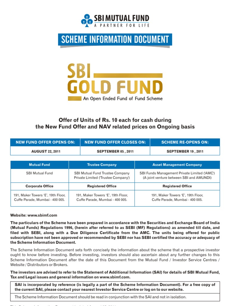 SBI Gold Fund | PDF