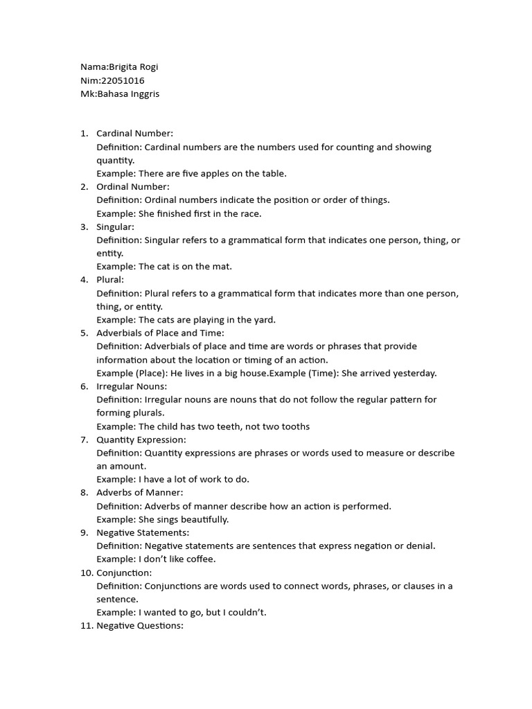 Cardinal Number Definition and Example | PDF