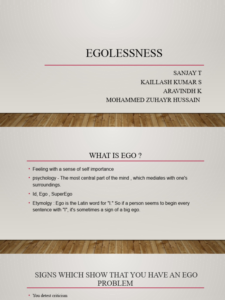 Ego Lessness | PDF | Id | Psychology
