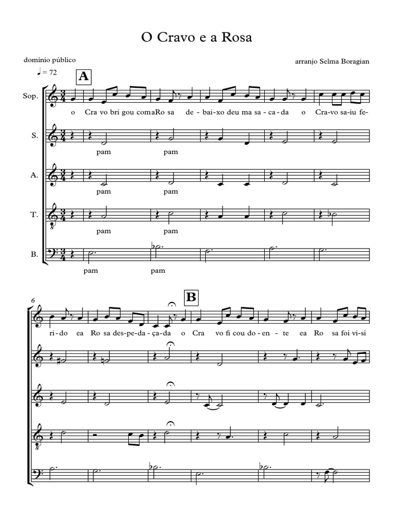 O Cravo e A Rosa Partitura Completa | PDF
