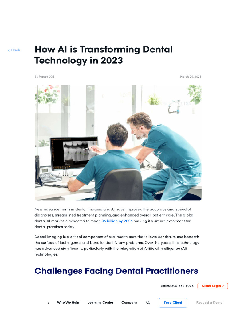 How AI Is Transforming Dental Technology in 2023 | PDF | Artificial ...