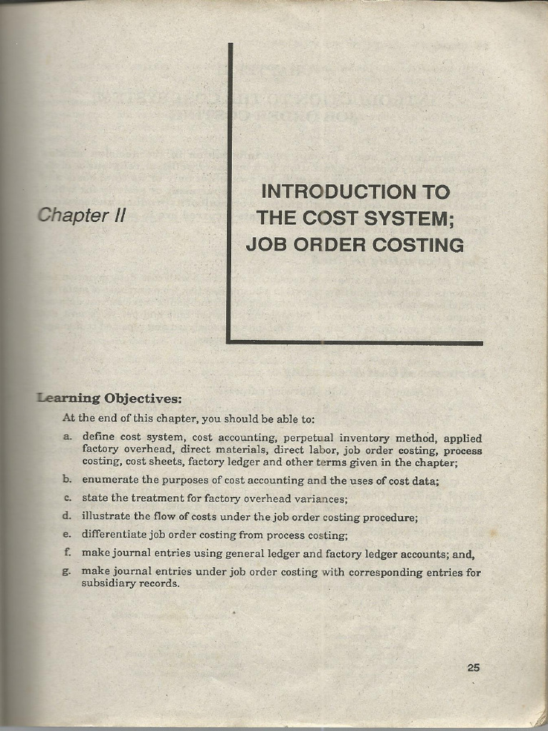 CA.c2.Intro To Cost System - Job Order Costing | PDF