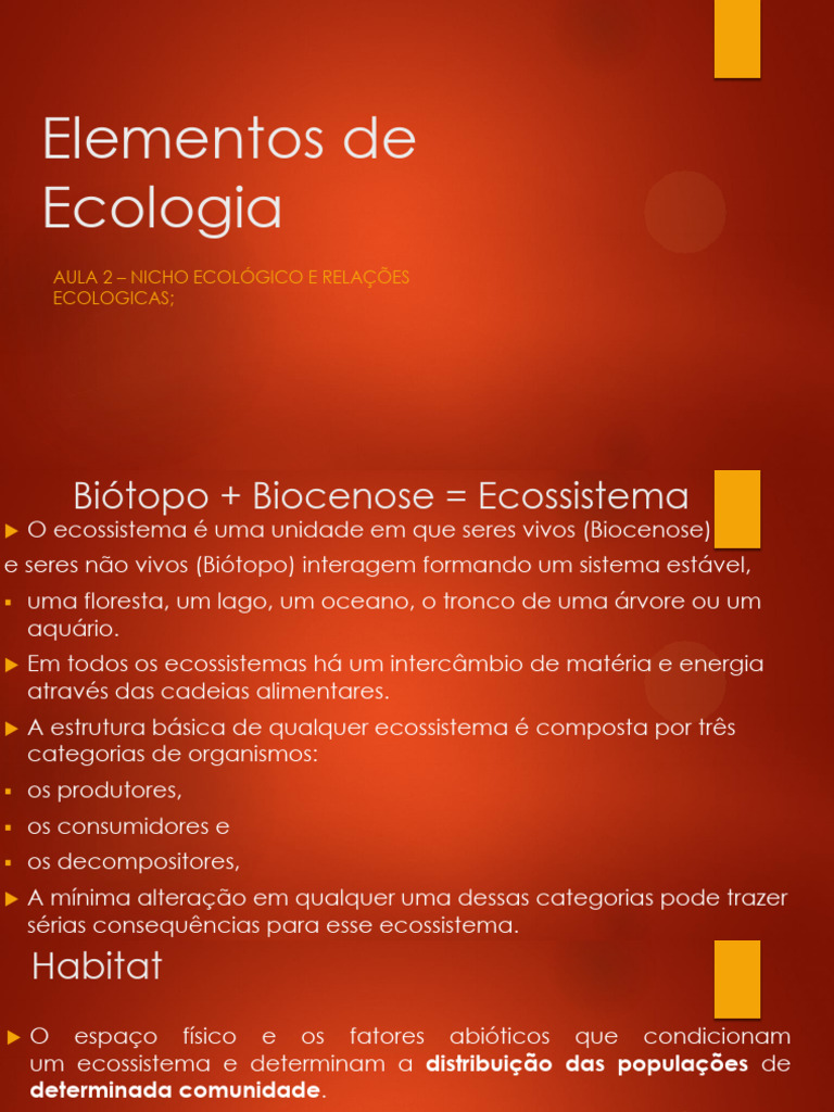 Elementos de Ecologia - Nicho Ecologico | PDF | Nicho ecológico ...