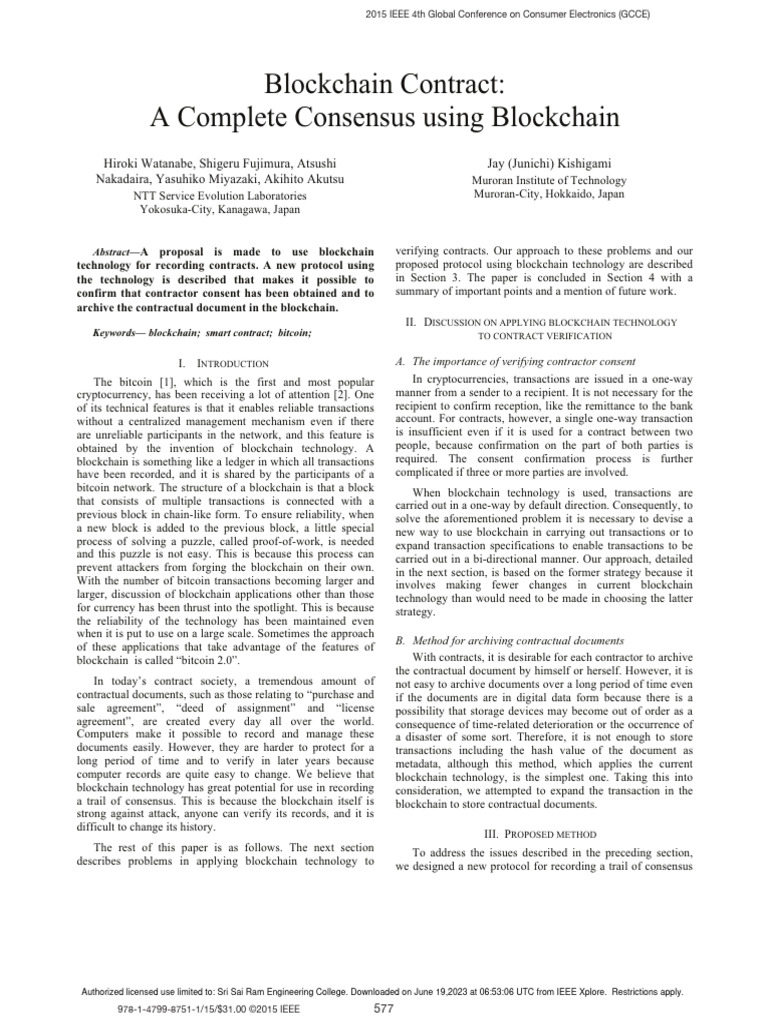 Blockchain Contract | PDF | Encryption | Public Key Cryptography