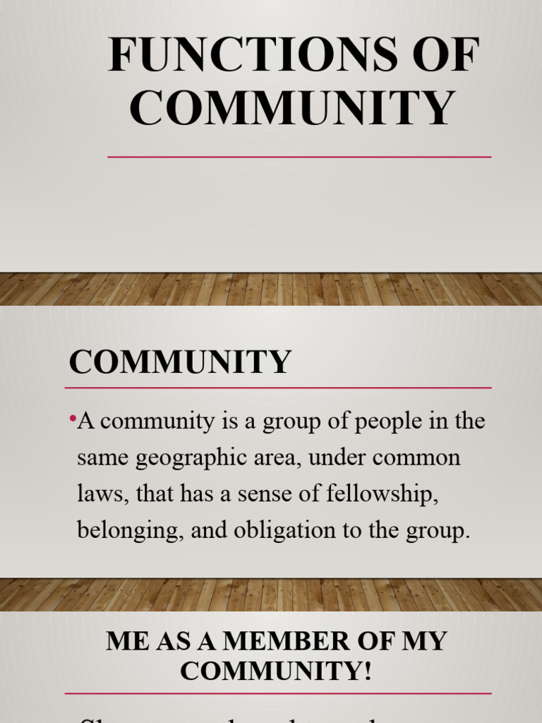 Functions of Community | PDF