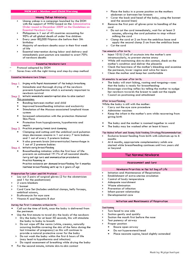 Essential Newborn Care Guidelines | PDF | Breastfeeding | Infants