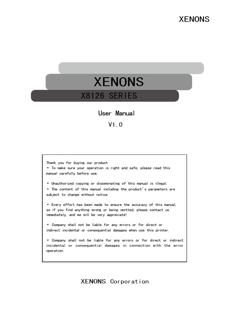 UserManual X8126 | PDF | Menu (Computing) | Printer (Computing)