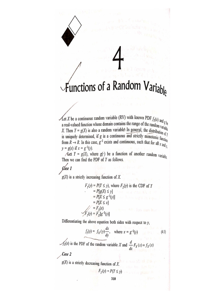 Functions of Random Variables 4 | PDF