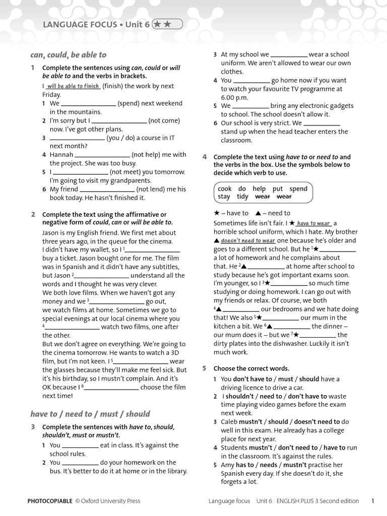 Unit 6 Langfocus Two Star | PDF | Syntax | Grammar