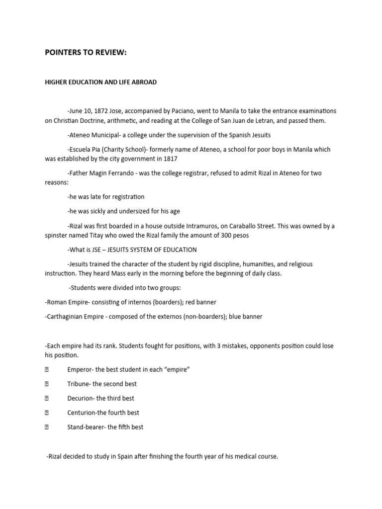 Pointers To Review Chapter4 | PDF | Classics | Travel