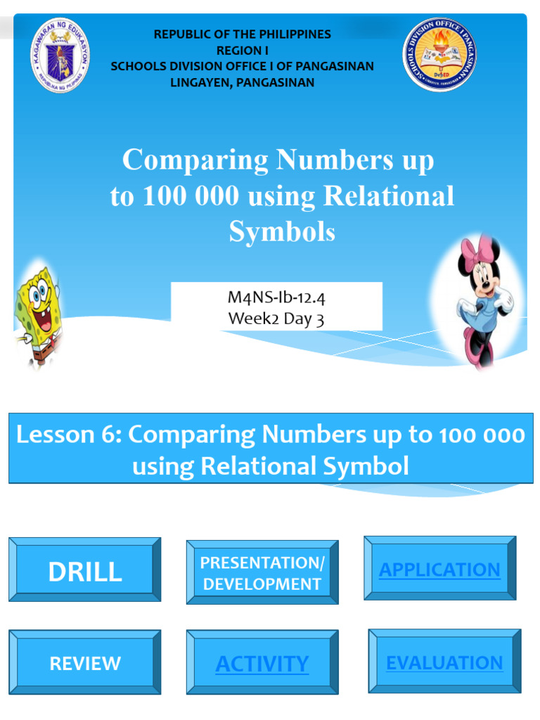 MATH Q1 WEEK 2 DAY 3 - Comparing Numbers Up To 100 000 Using Relational ... MATH Q1 WEEK 2 DAY 3 - Comparing Numbers Up To 100 000 Using Relational ...