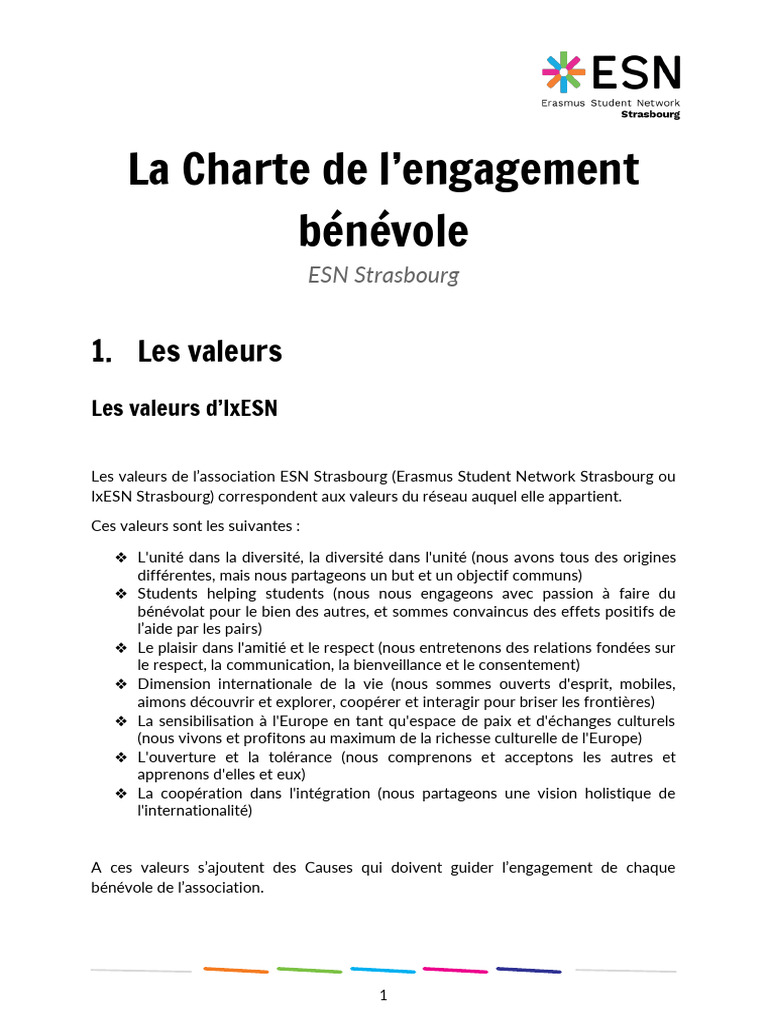 Charte Bénévole | PDF | Bénévolat