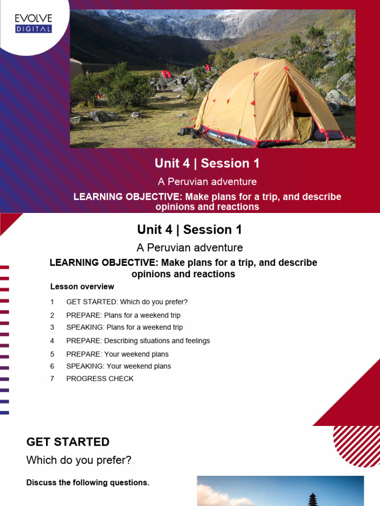 Unit 4 - Session 1: A Peruvian Adventure | PDF