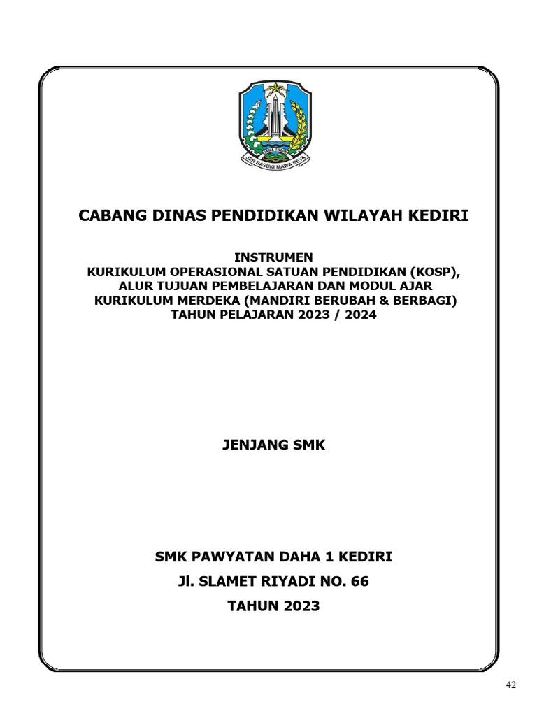 Instrumen Validasi SMK Kosp 2023 SMKPD1KDR | PDF