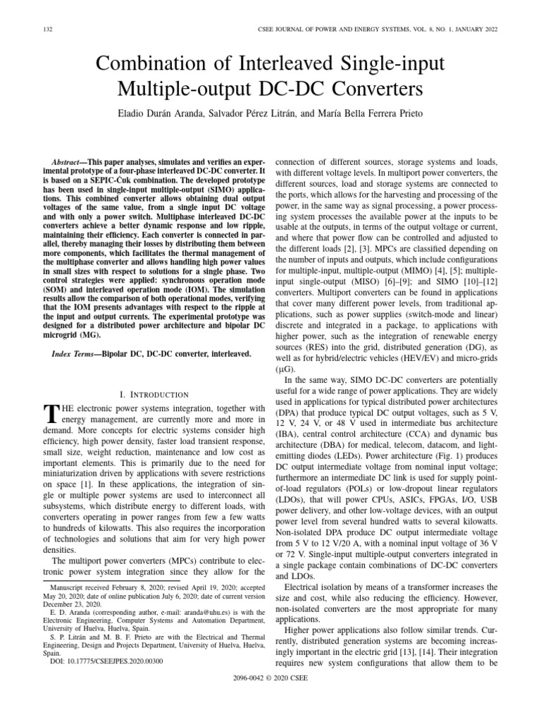 Combination of Interleaved Single-Input Multiple-Output DC-DC ...